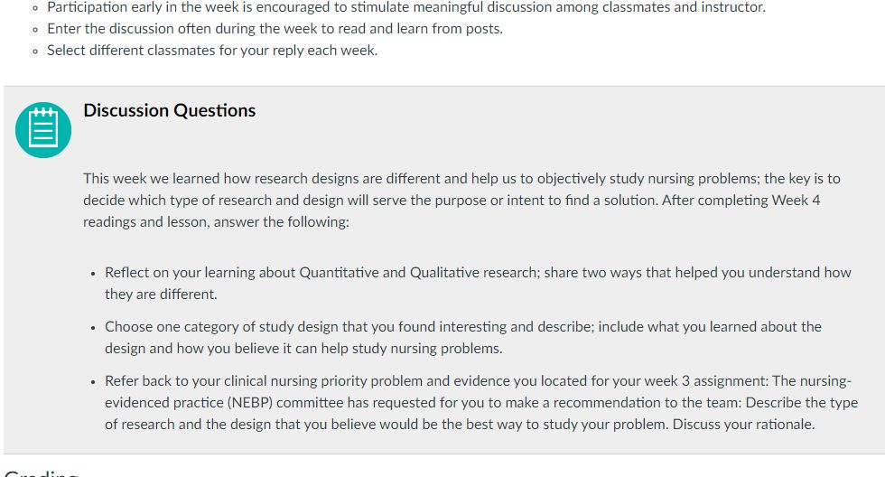 (Solution) NR439 Week 4 Discussion: Designs - A Plan to Study for the ... (Solution) NR439 Week 4 Discussion: Designs - A Plan to Study for the ...