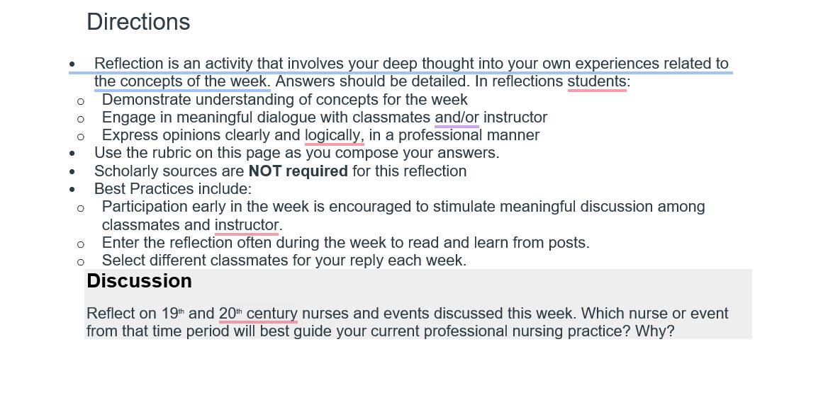 (Answered) NR393 Week 6 Discussion: Reflection on 19th and 20th Century ...
