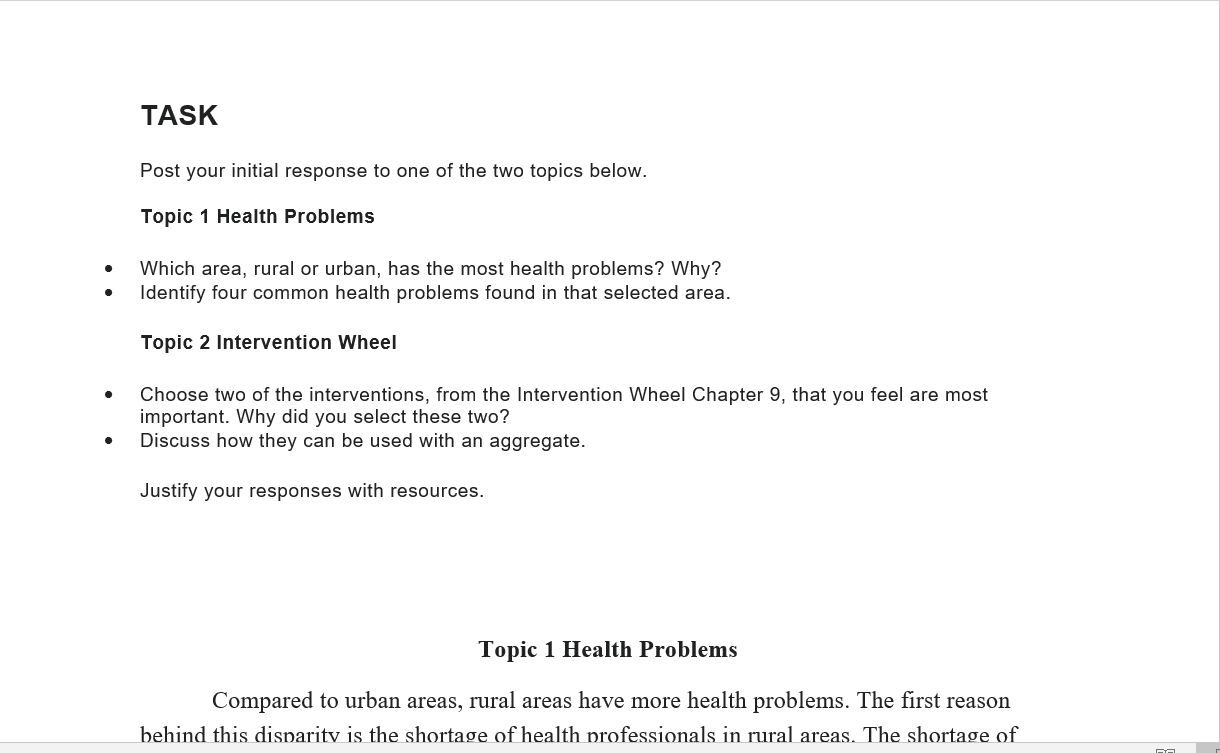 (Solution) NSG4076 Week 3 Discussion; Two Topics - Scol Tutorials