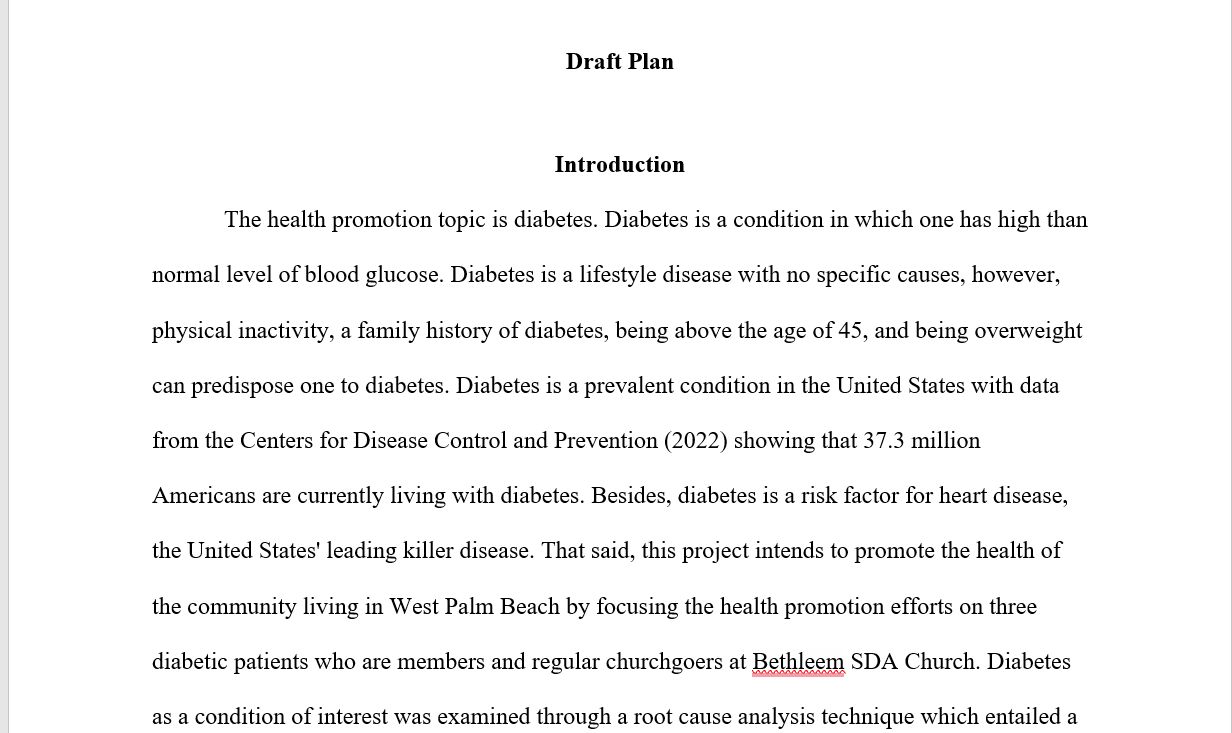 (Solution) NSG4076 Week 3 Project -Draft Plan - Scol Tutorials