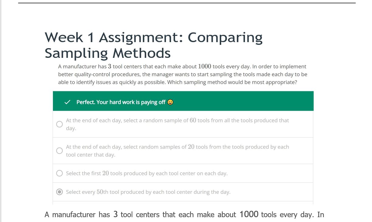 (Solution) MATH225N Week 1 Assignment: Comparing Sampling Methods ... (Solution) MATH225N Week 1 Assignment: Comparing Sampling Methods ...