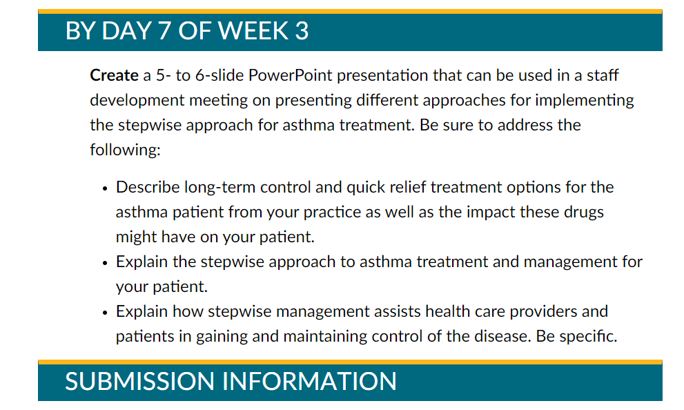 SOLUTION: NURS-6521N-38 Week 3: Assignment -ASTHMA - Scol Tutorials