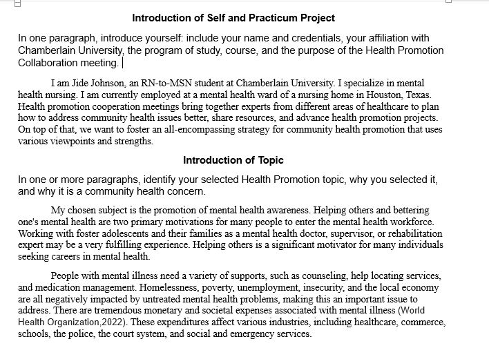 (Solved) NR436 Week 4 Practicum Project Assignment: Health Promotion ... (Solved) NR436 Week 4 Practicum Project Assignment: Health Promotion ...